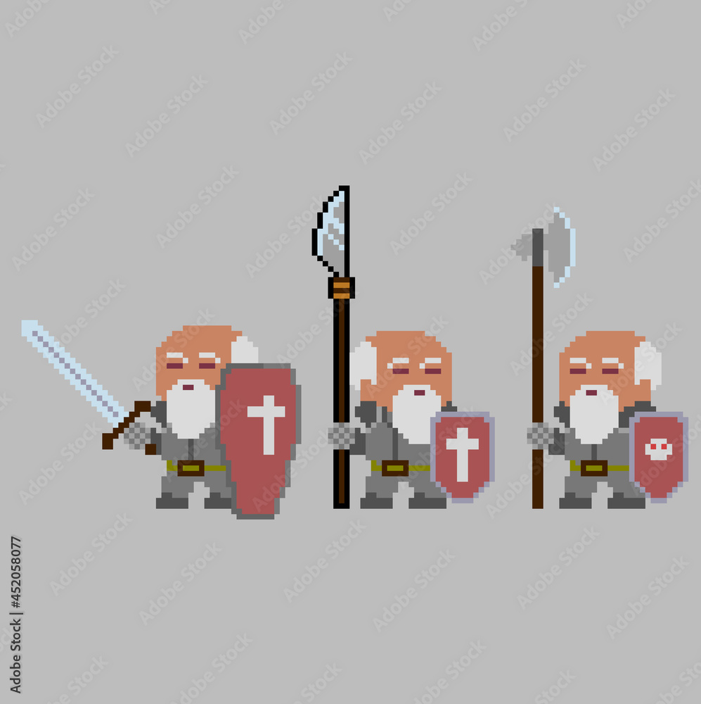 Set of pixel characters in art style Stock Vector | Adobe Stock