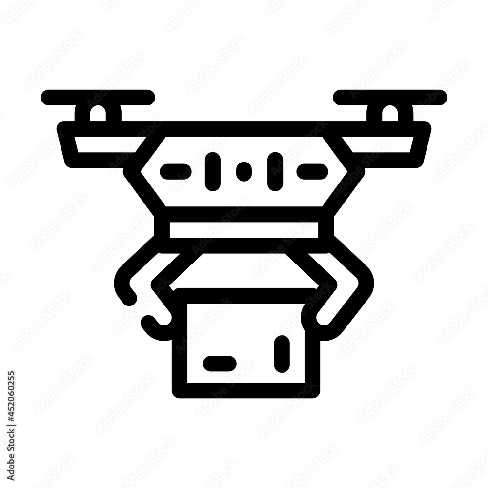 drone delivery robot line icon vector. drone delivery robot sign ...
