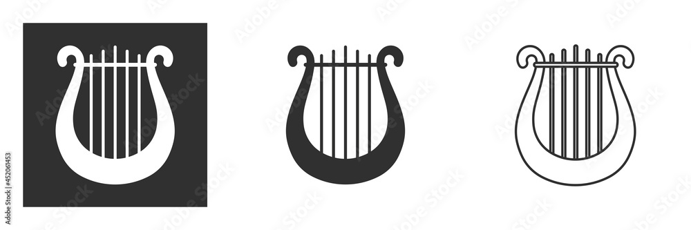 Harp and lyre icon vector logo template illustration design. Symbol of ...