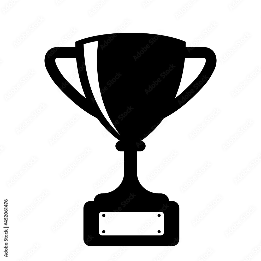 Trophy cup icon. Black cup isolated on white background. Winner's Cup ...