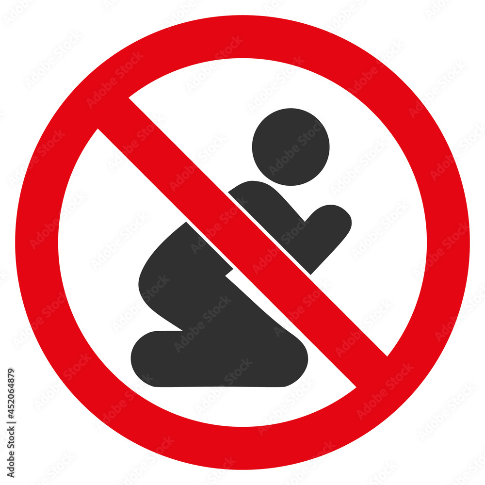 Forbid praying man icon with flat style. Isolated vector forbid praying ...