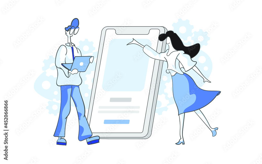 Mobile app development process abstract concept vector illustration set ...