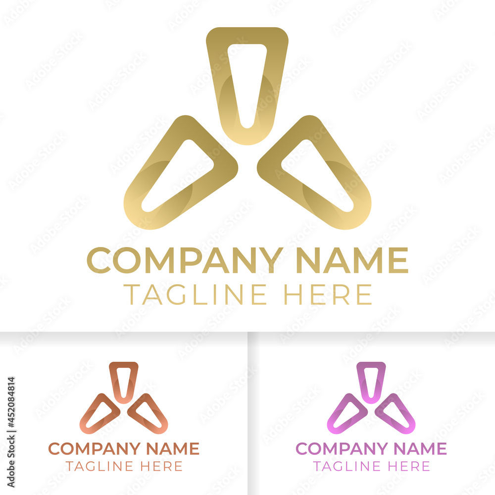 dynamic triangle logo. gradient triangle logo with minimalist and ...