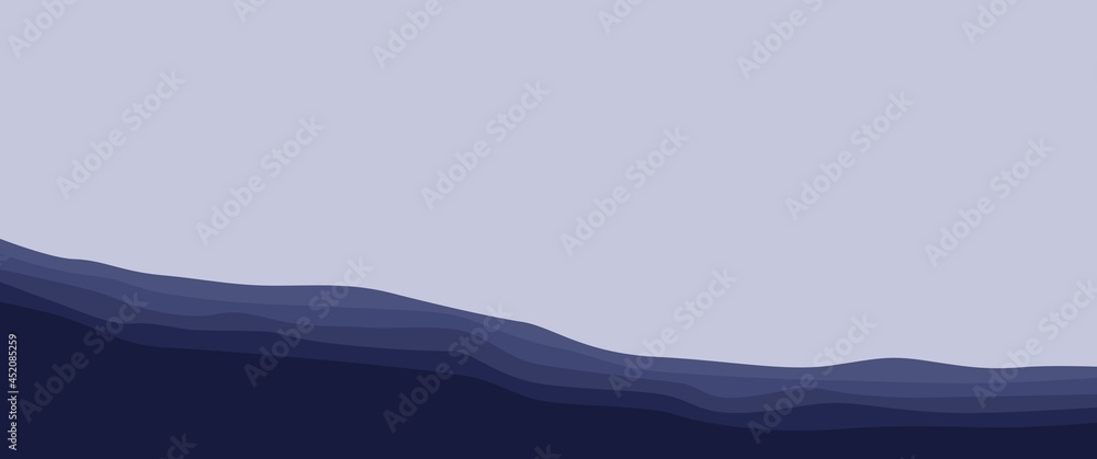 Abstract blue wavy background landscape design template used for ...