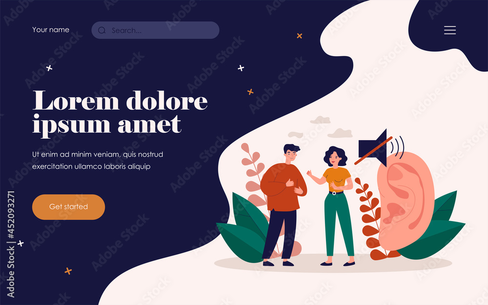 Deaf people talking with gestures flat vector illustration. Cartoon ...