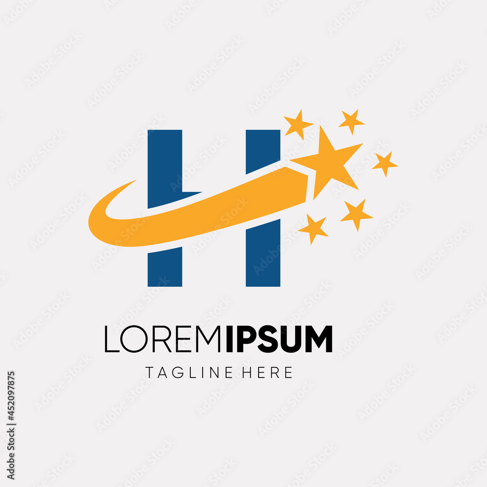 Letter H Star Logo Design Vector Icon Graphic Illustration Stock Vector ...