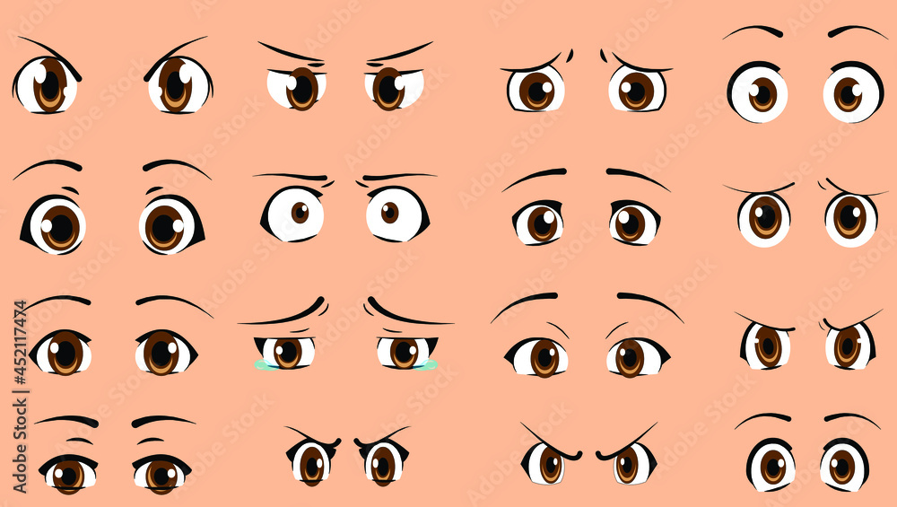 Vector Eyes Expressions designed for cartoon characters used to create ...