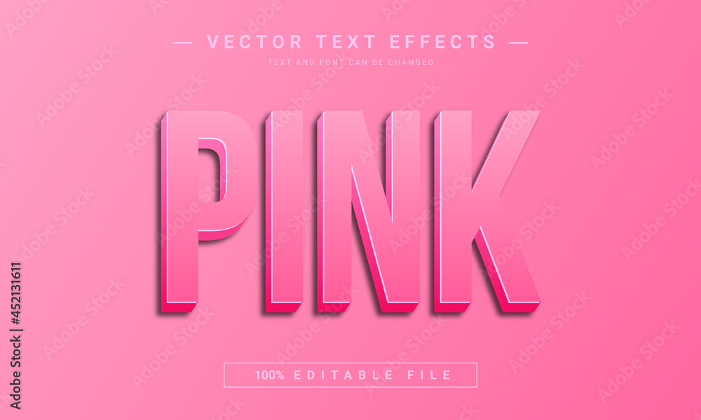 Pink text effect - 100% editable eps file Stock Vector | Adobe Stock