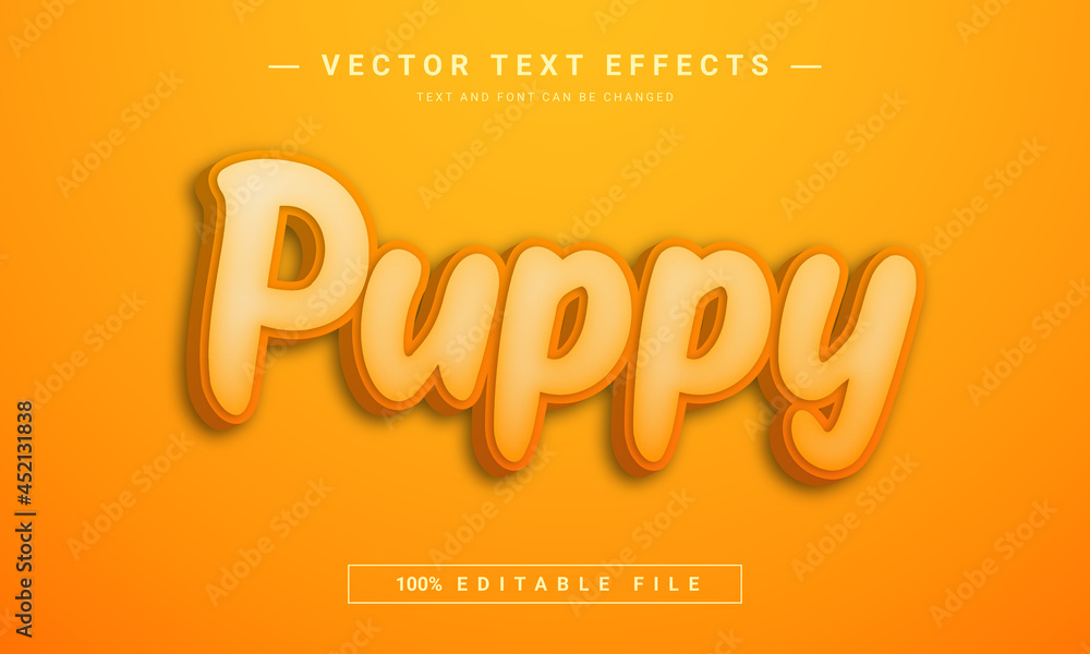 puppy text effect - 100% editable eps file Stock Vector | Adobe Stock