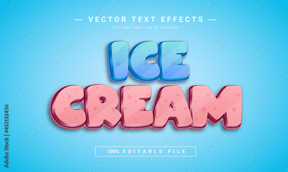 ice cream text effect - 100% editable eps file Stock Vector | Adobe Stock