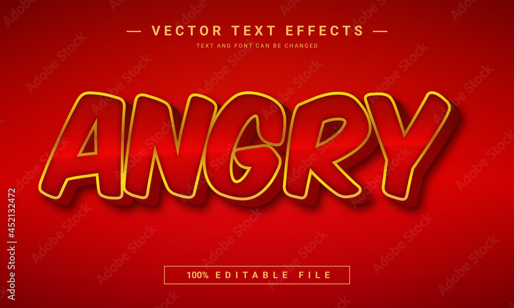angry text effect - 100% editable eps file Stock Vector | Adobe Stock