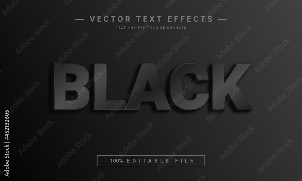 black text effect - 100% editable eps file Stock Vector | Adobe Stock