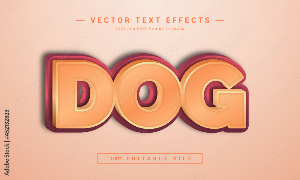 Dog text effect - 100% editable eps file Stock Vector | Adobe Stock
