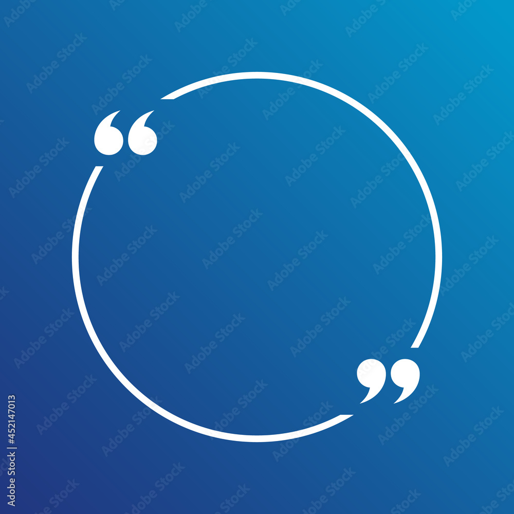 Quote frame on gradient background. Vector quote template. Blank circle ...