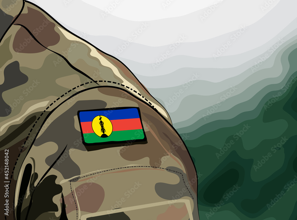 Flag of New Caledonia on soldier arm. New Caledonian Armed Forces Stock ...