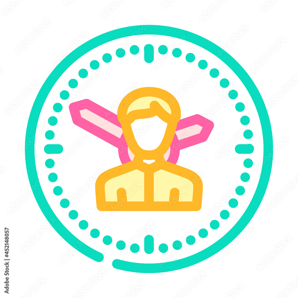 employee man hours color icon vector. employee man hours sign. isolated ...