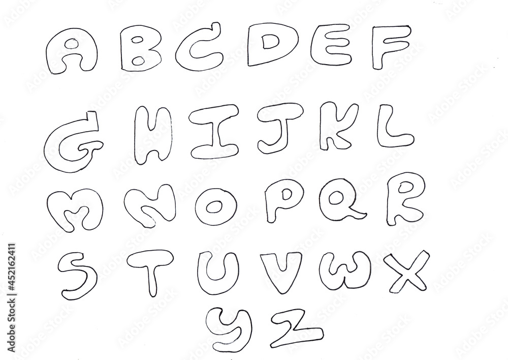 Hand Drawing Of English Alphabet A To Z with Black Ink Stock hand-drawing-of-english-alphabet-a-to-z-with-black-ink-stock
