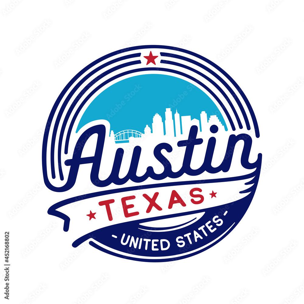 City of Austin. Austin Texas logotipe. Vector and illustration. Stock ...