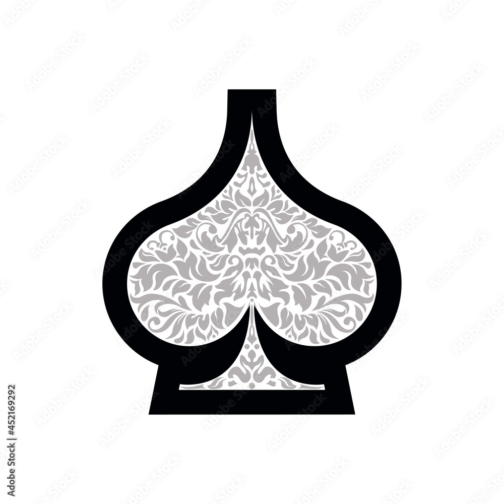 Poker playing card suit Spades design shape single icon. Spades suit ...