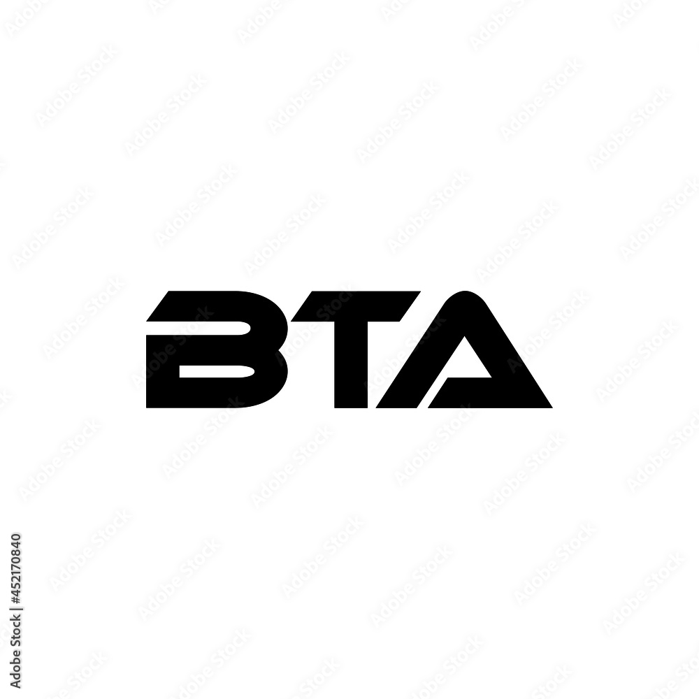 BTA letter logo design with white background in illustrator, vector ...