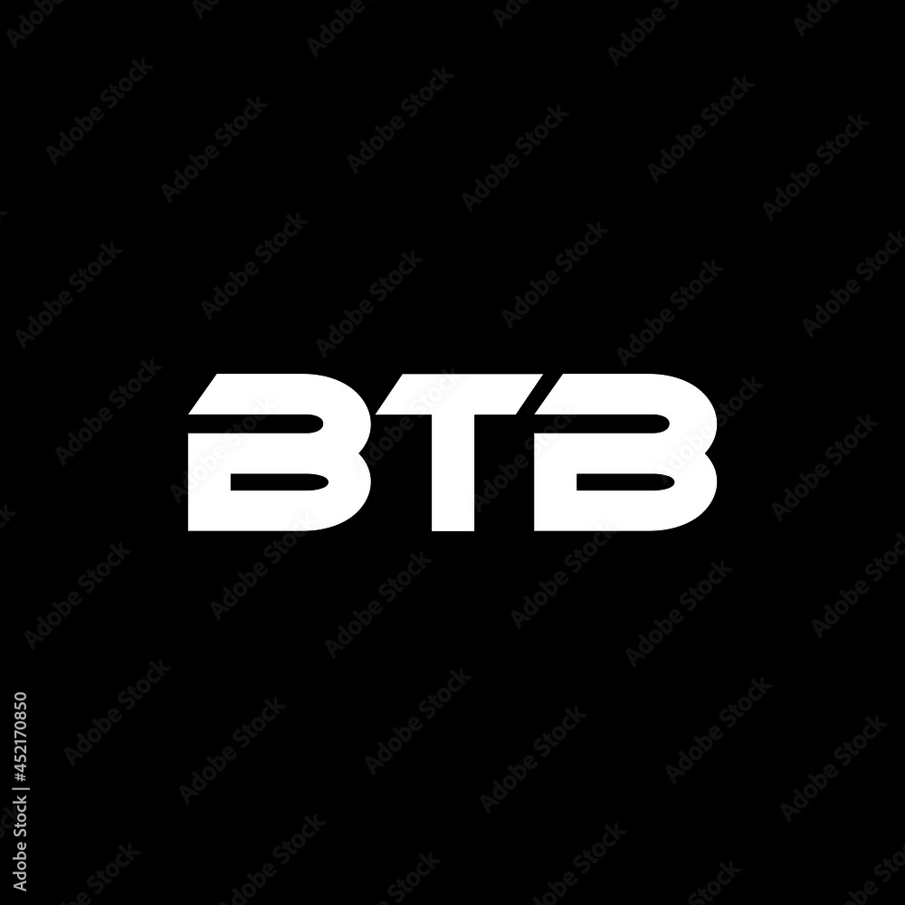BTB letter logo design with black background in illustrator, vector ...