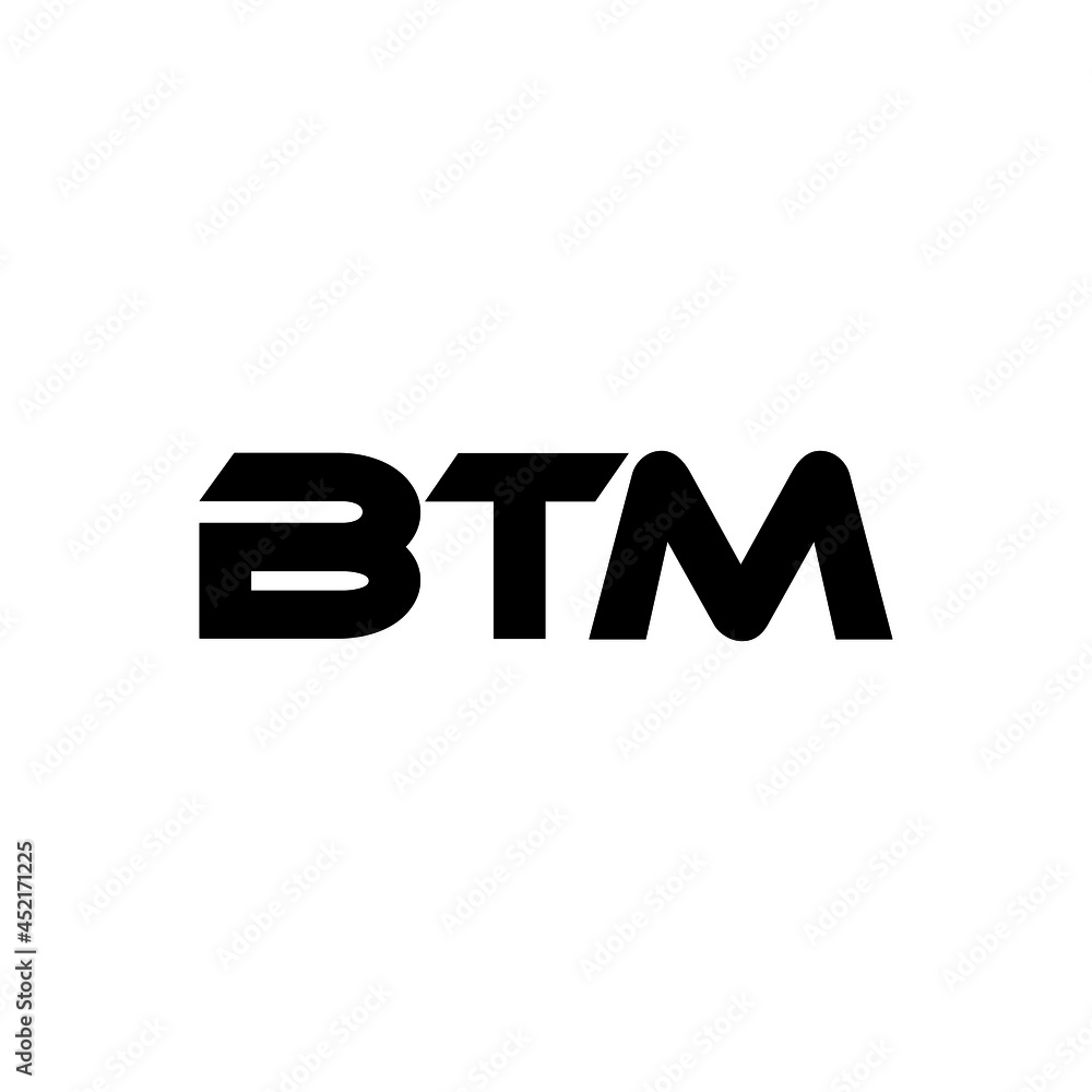 BTM letter logo design with white background in illustrator, vector ...