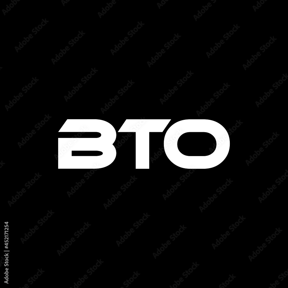 Vecteur Stock BTO letter logo design with black background in ...