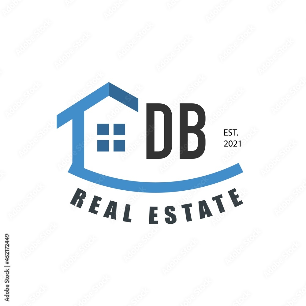 Initial Letter db real estate logo design template. Real estate logo ...