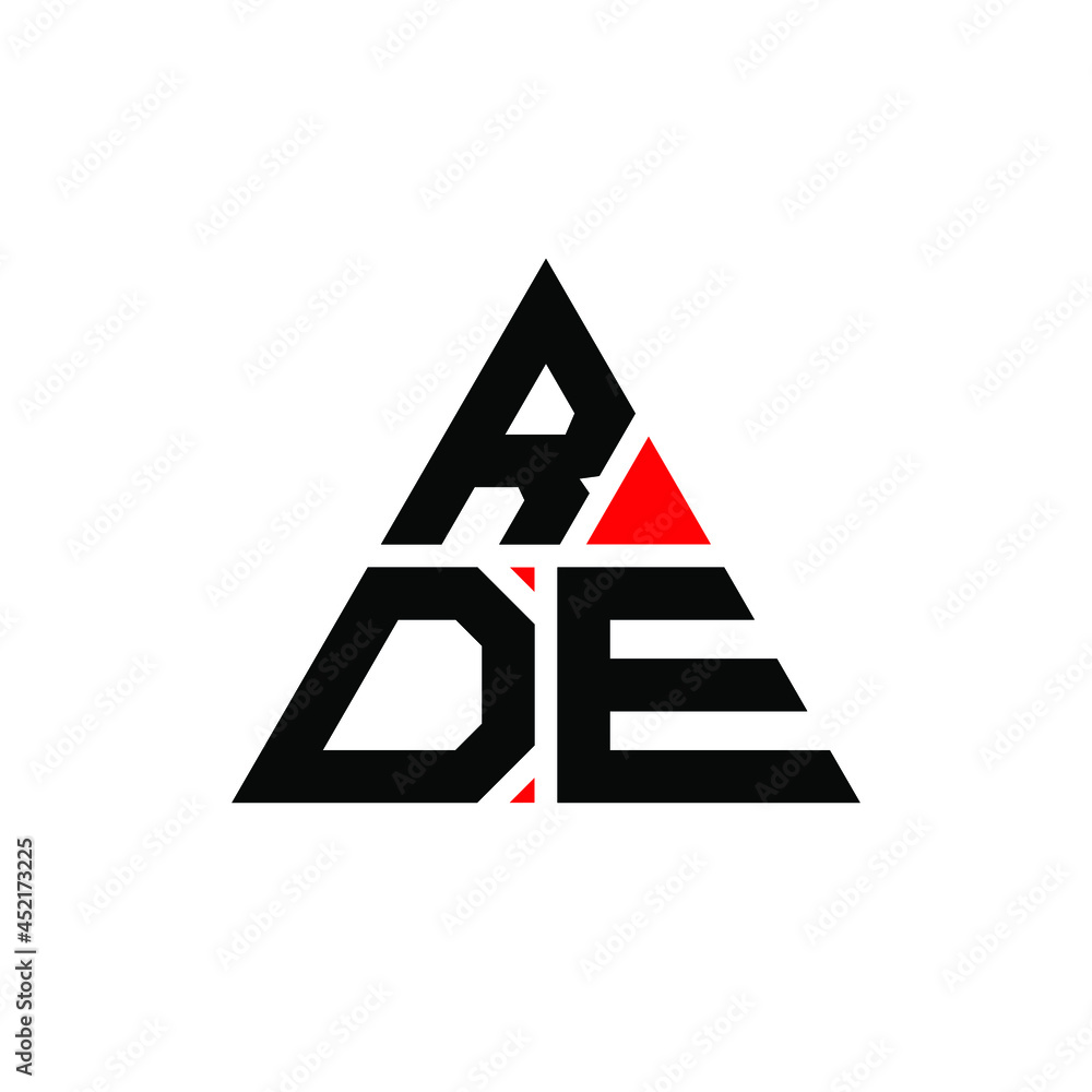 RDE triangle letter logo design with triangle shape. RDE triangle logo ...