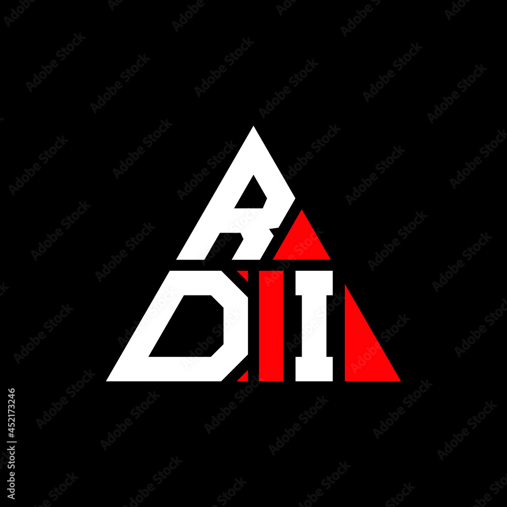 RDI triangle letter logo design with triangle shape. RDI triangle logo ...