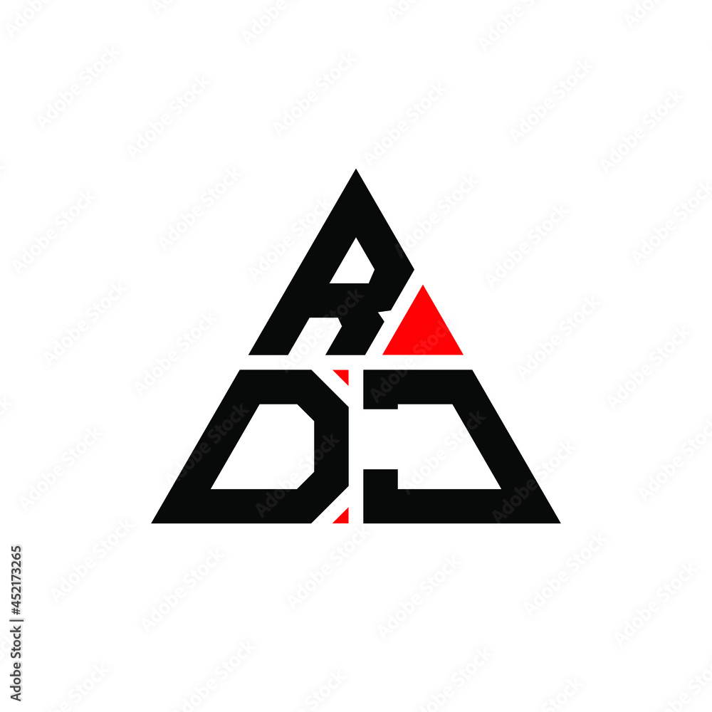 RDJ triangle letter logo design with triangle shape. RDJ triangle logo ...