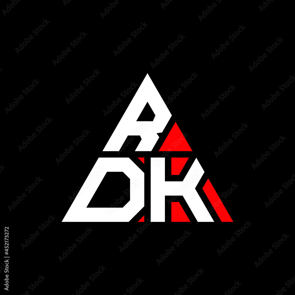 RDK triangle letter logo design with triangle shape. RDK triangle logo ...