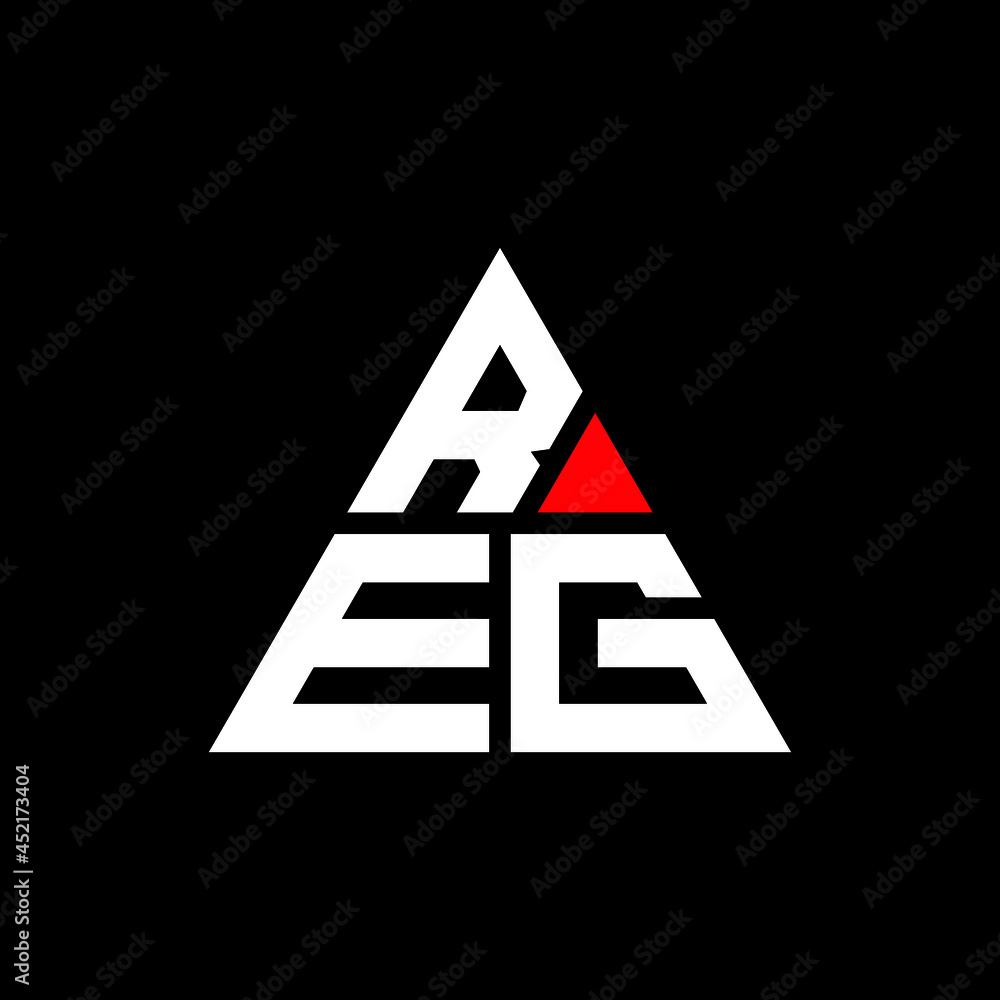 REG triangle letter logo design with triangle shape. REG triangle logo ...