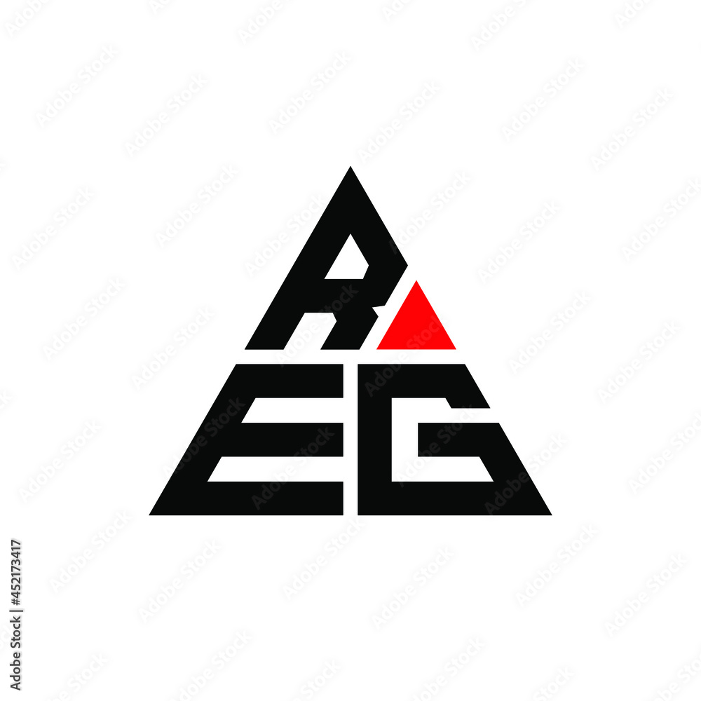 REG triangle letter logo design with triangle shape. REG triangle logo ...