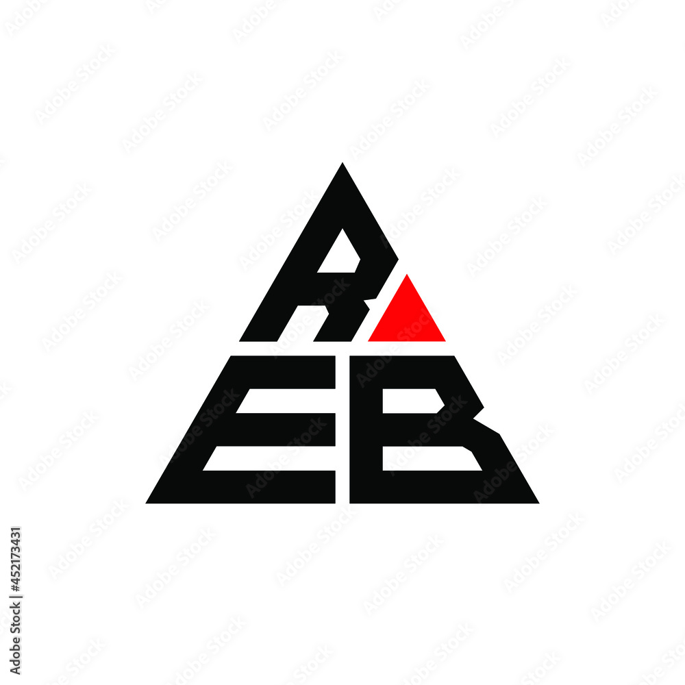 REB triangle letter logo design with triangle shape. REB triangle logo ...