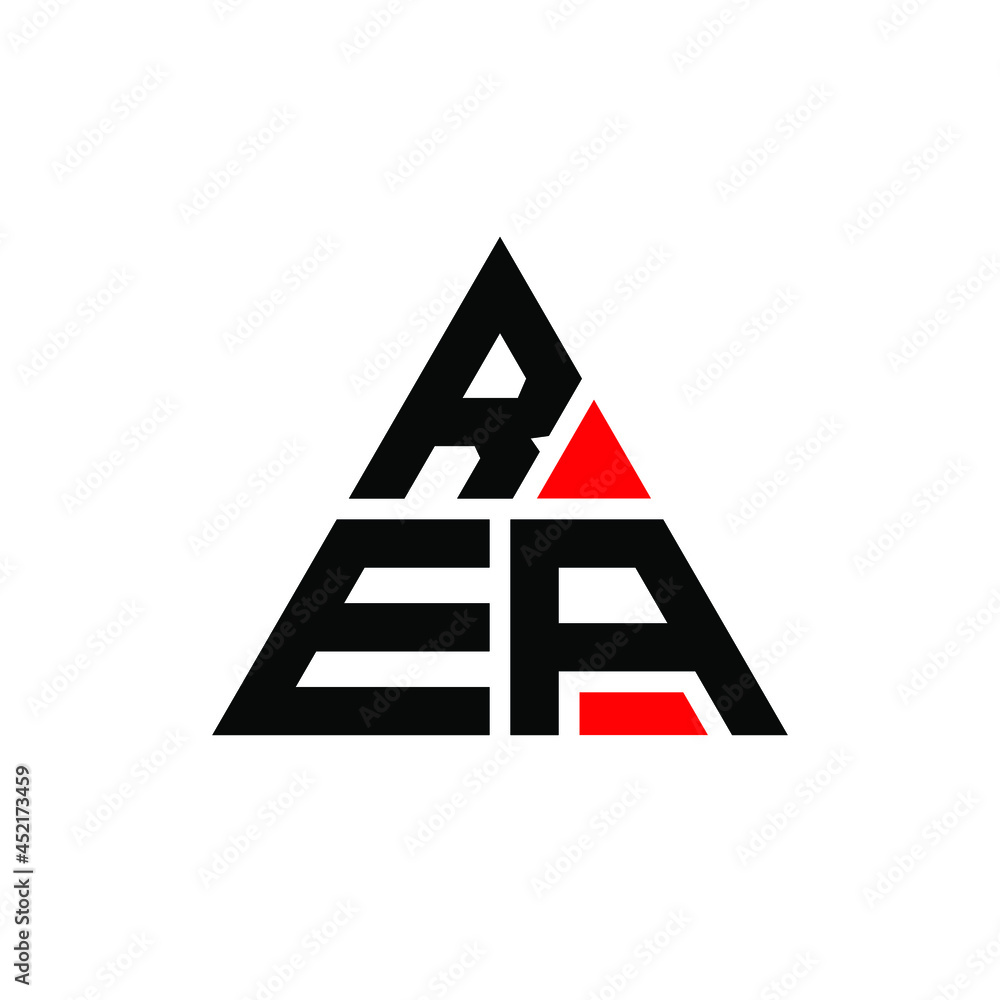 REA triangle letter logo design with triangle shape. REA triangle logo ...