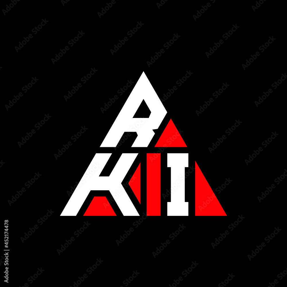 RKI triangle letter logo design with triangle shape. RKI triangle logo ...