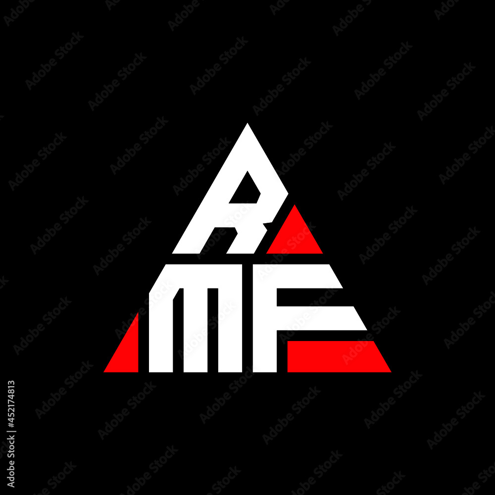 RMF triangle letter logo design with triangle shape. RMF triangle logo ...