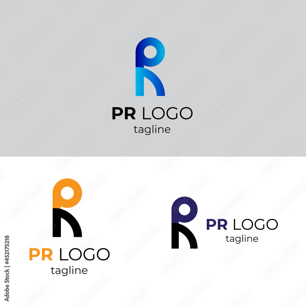 Letter PR logo icon,logo design letter Pand R with creative circle ...