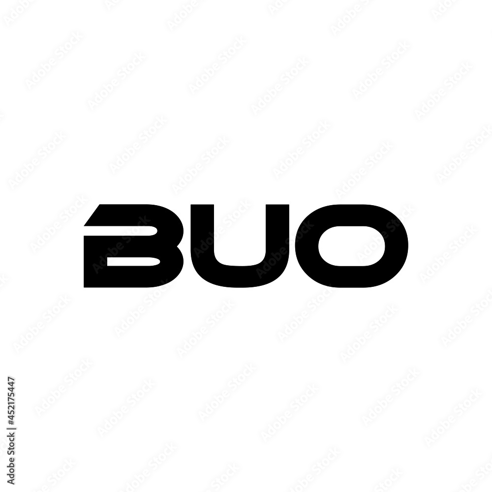BUO letter logo design with white background in illustrator, vector ...
