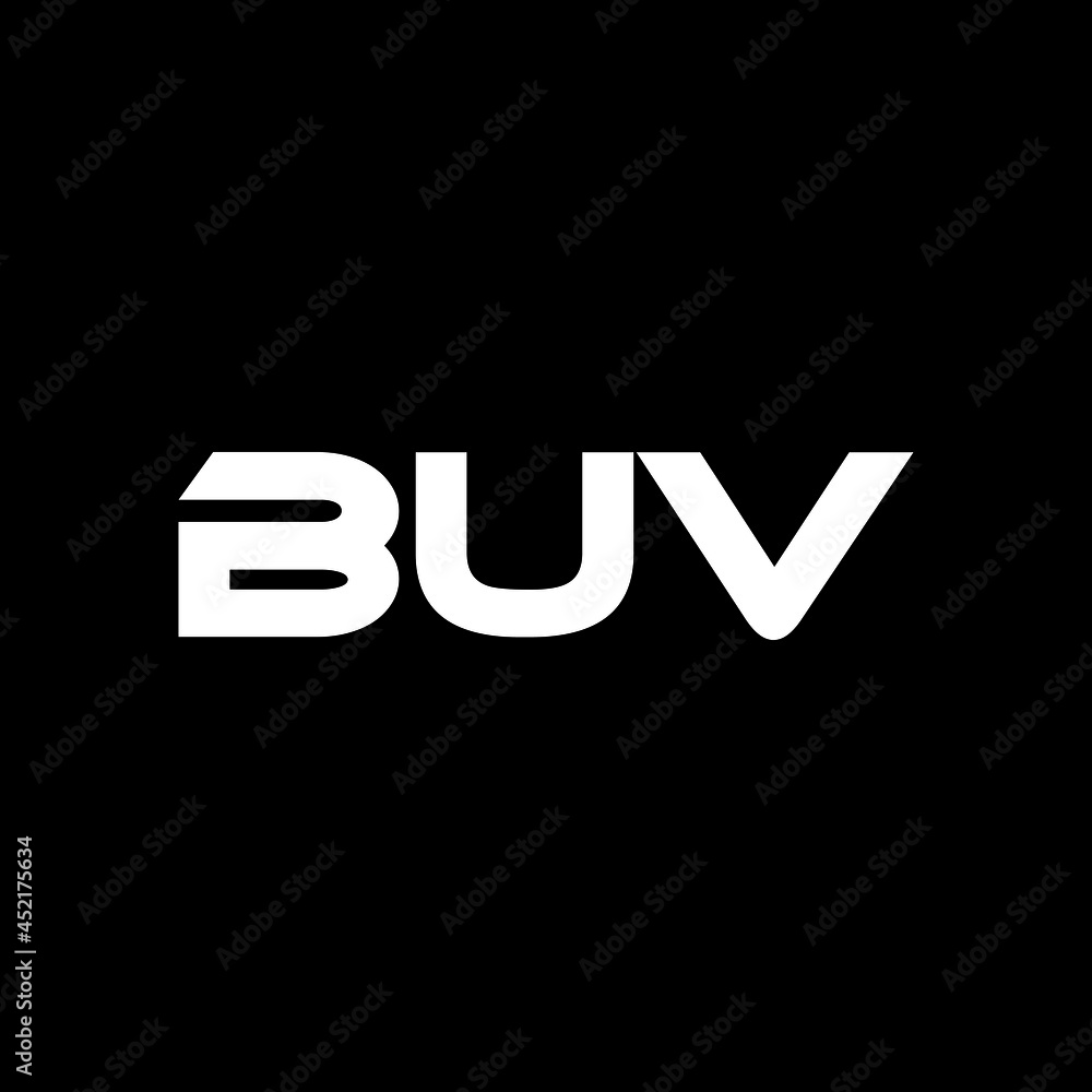 Vecteur Stock BUV letter logo design with black background in ...