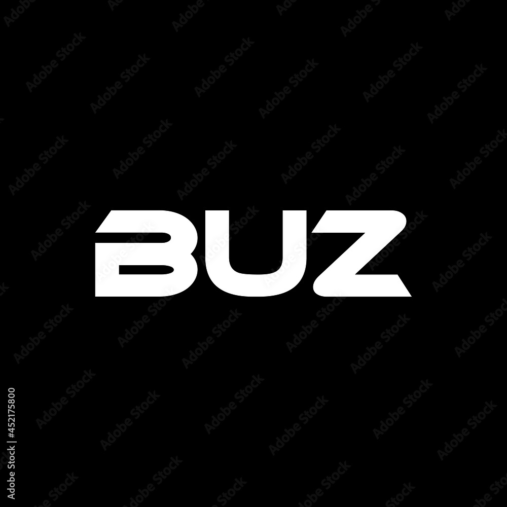 Vecteur Stock BUZ letter logo design with black background in ...