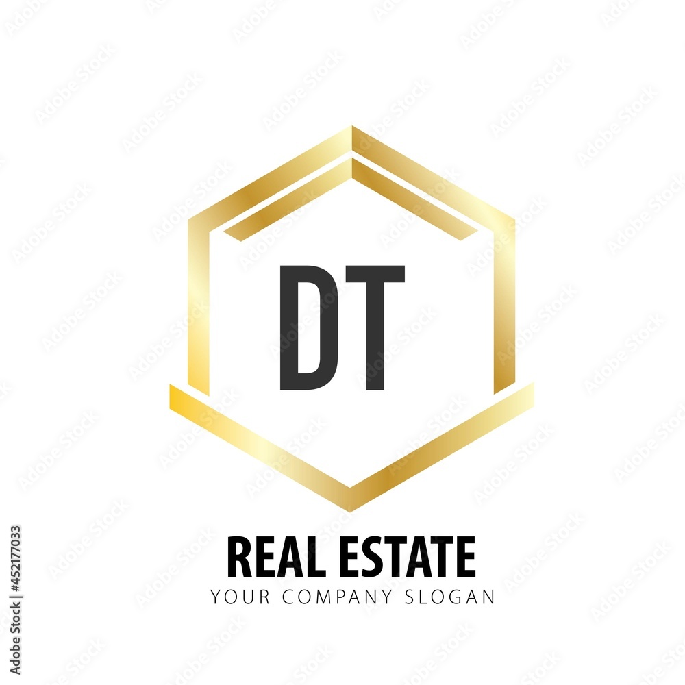 Initial Letter dt real estate logo design template. Real estate logo ...
