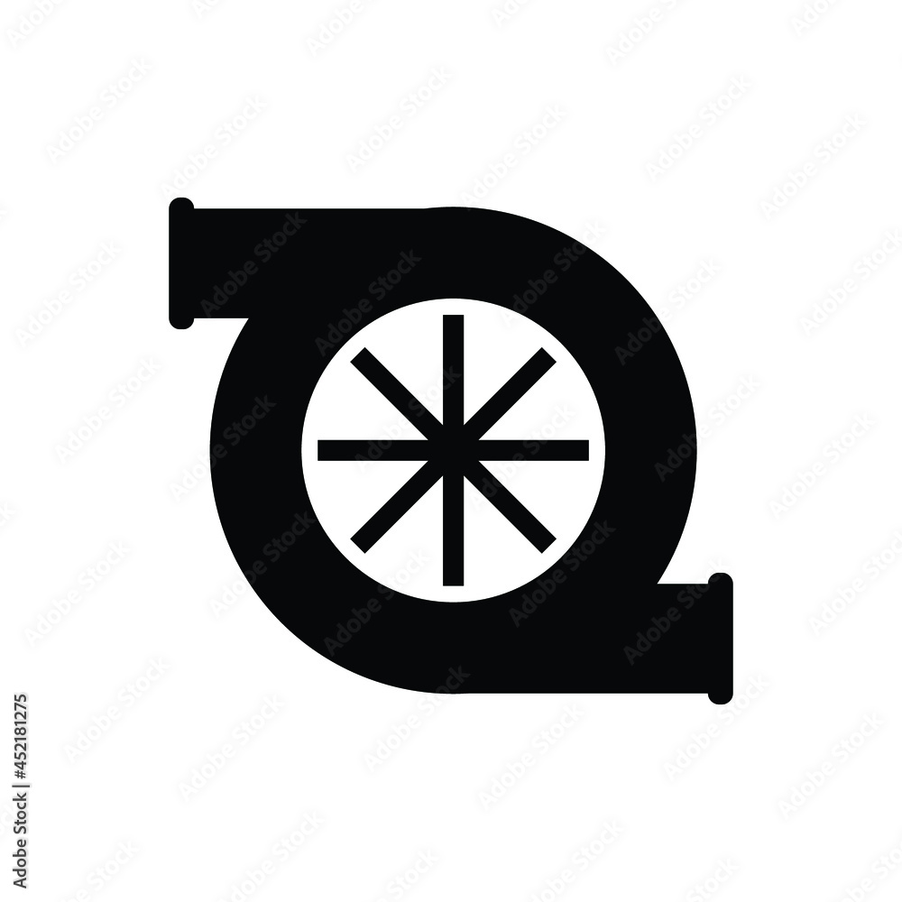 Black Automotive turbocharger icon isolated on white background ...
