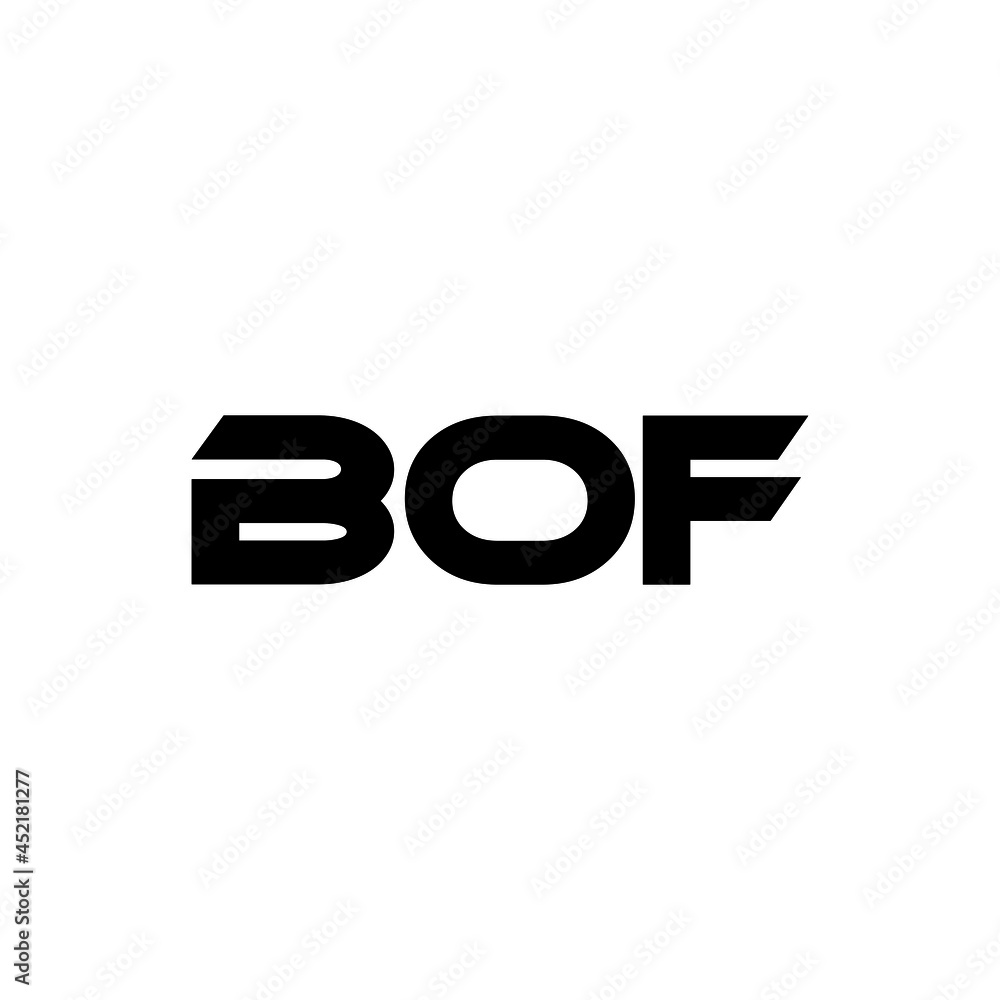 Vecteur Stock BOF letter logo design with white background in ...