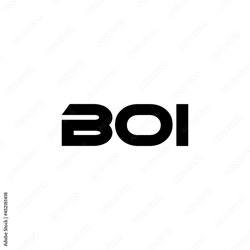 Vecteur Stock BOI letter logo design with white background in ...