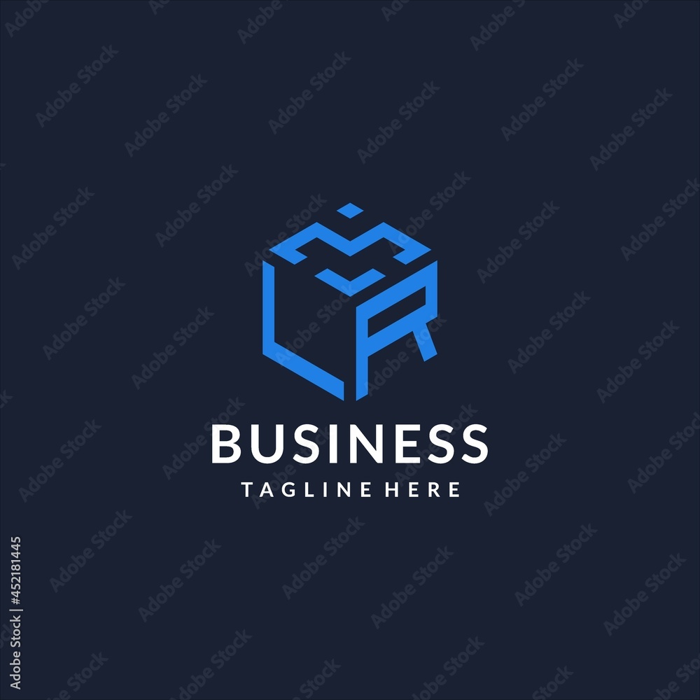 LR logo hexagon designs, best monogram initial logo with hexagonal shape design ideas Stock ...