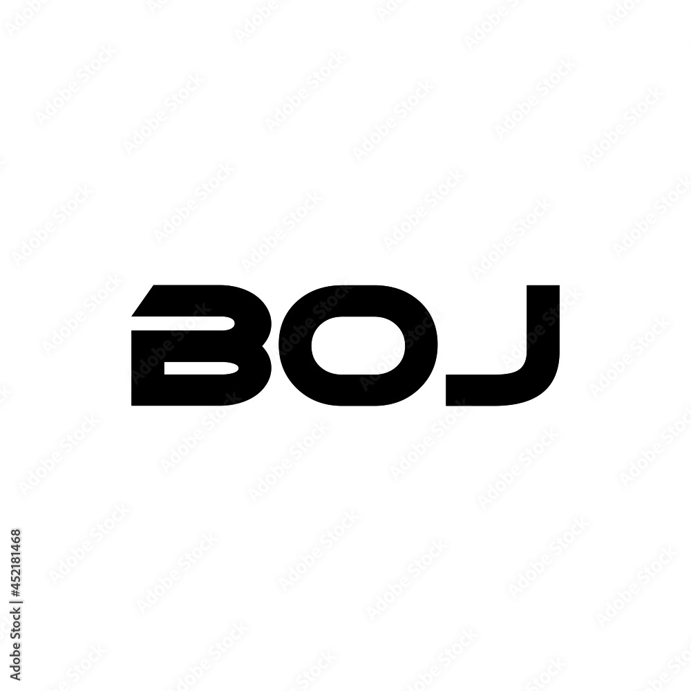 BOJ letter logo design with white background in illustrator, vector ...