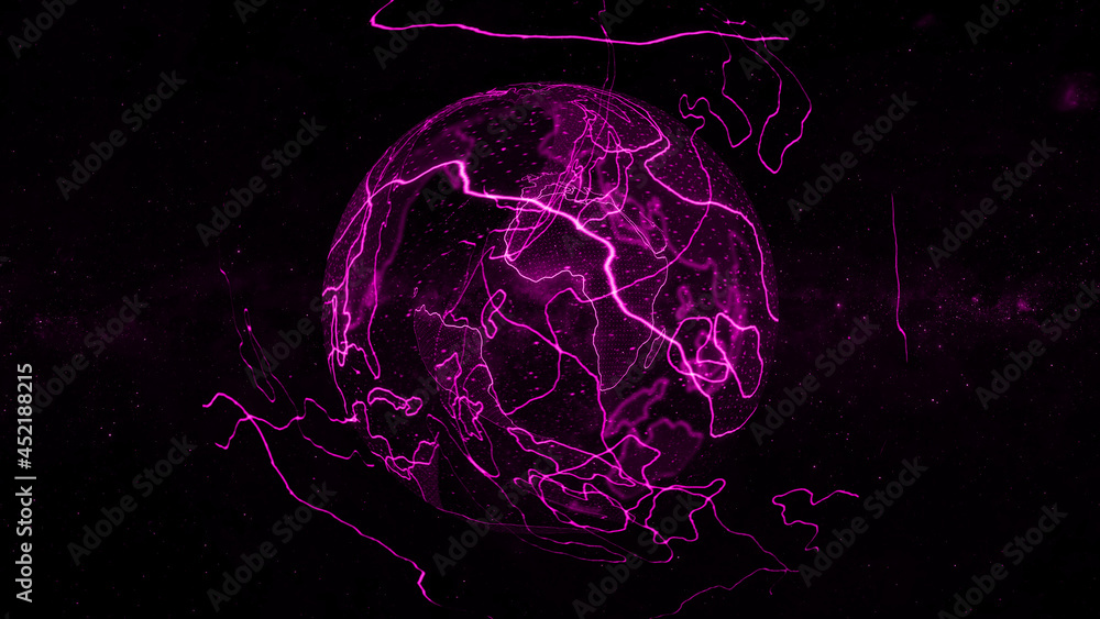 Planet Earth Animation. Rotating Globe, Shining Continents With ... Planet Earth Animation. Rotating Globe, Shining Continents With ...