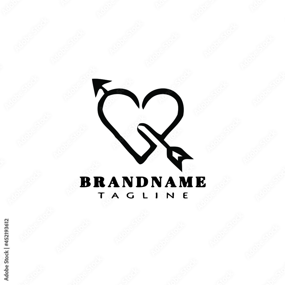 arrow through logo icon design template cartoon vector illustration ...